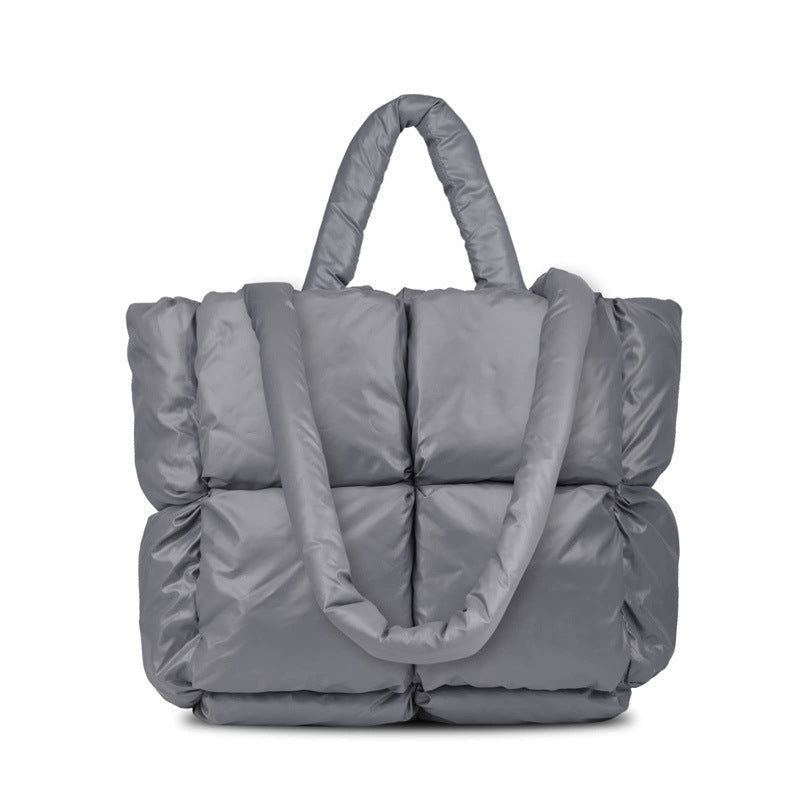 The Laptop puffer tote bag (grey) – lucca india